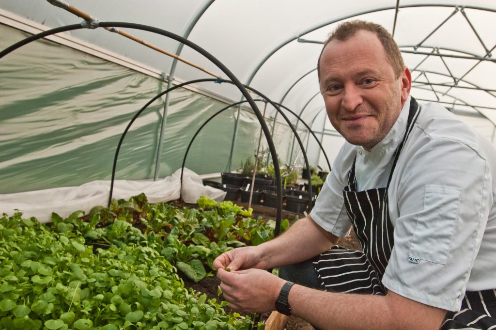 2011 Scottish Chef of the Year, Neil Forbes visits the edible garden at ...